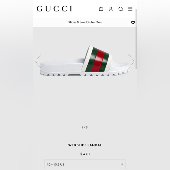 Gucci | Shoes | Mens Gucci Web Slides Size | Poshmark